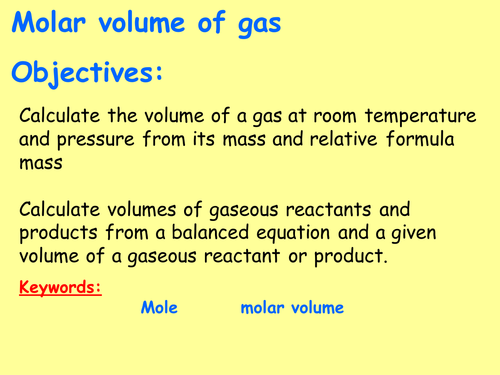 AQA C3.10 (New Spec - exams 2018) - Molar volume of gases (Triple Only ...