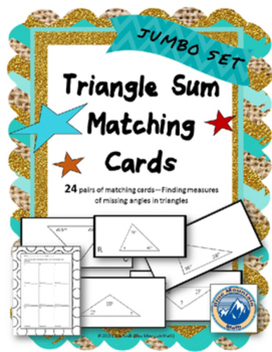 Triangle Sum Matching Card Jumbo Set | Teaching Resources Triangle Sum Matching Card Jumbo Set | Teaching Resources