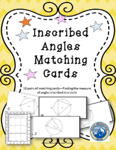 Inscribed Angles Matching Card Set | Teaching Resources