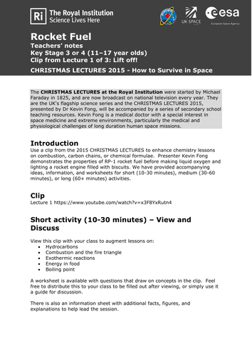 Rocket fuel: The chemistry of powering a rocket | Teaching Resources