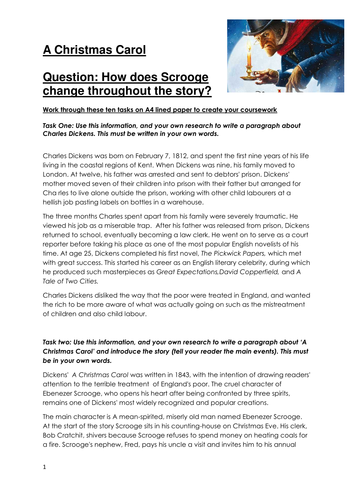 AQA GCSE English Literature A Christmas Carol with less able students **COMPLETE STUDY BOOKLET ...