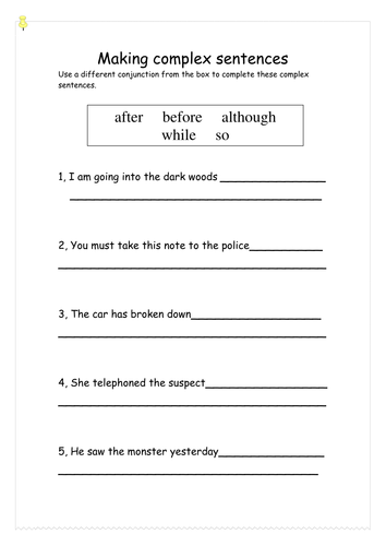 Making complex sentences | Teaching Resources