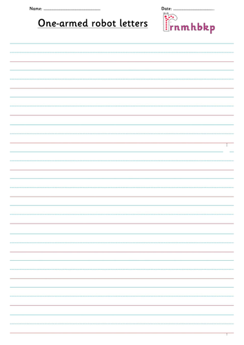 One-armed robot letter formation by choralsongster - Teaching Resources ...