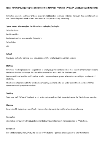 Improving Progress of Pupil Premium Disadvantaged Student Closing the ... Improving Progress of Pupil Premium Disadvantaged Student Closing the ...
