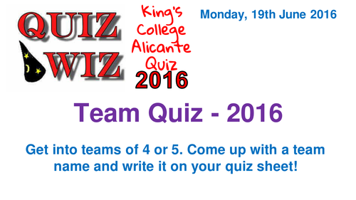 2016 End of year quiz | Teaching Resources 2016 End of year quiz | Teaching Resources