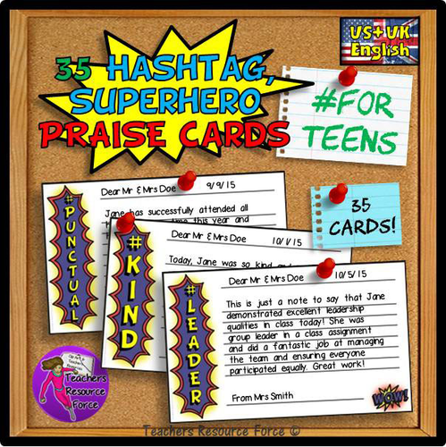 Superhero Praise Cards Rewards | Teaching Resources