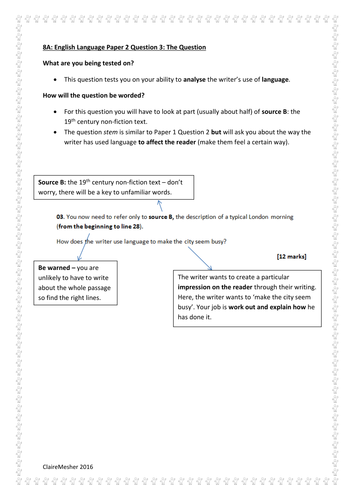 NEW AQA English Language Paper 2: Question 3 Revision | Teaching Resources NEW AQA English Language Paper 2: Question 3 Revision | Teaching Resources