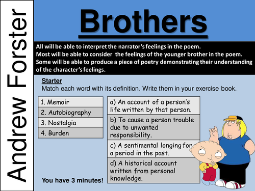 Brothers by Andrew Forster | Teaching Resources