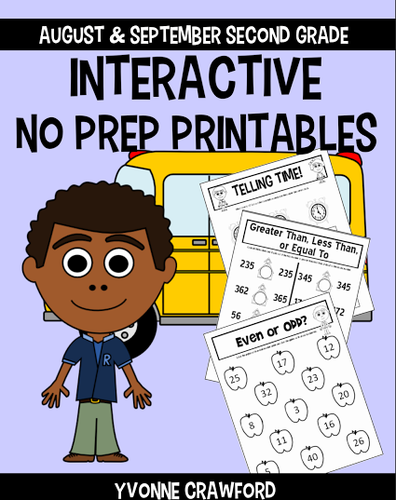 Back to School Interactive No Prep Printables - Second Grade | Teaching ...