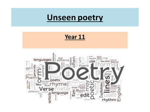 Unseen poetry GCSE | Teaching Resources