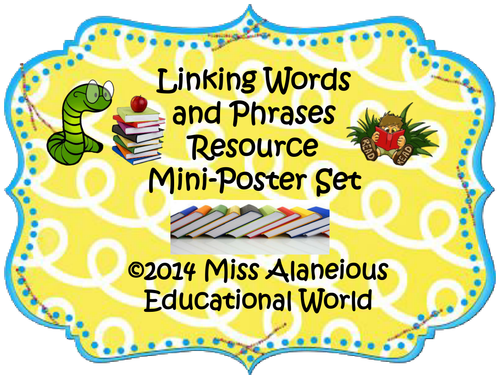 Writing Process: Linking Words and Phrases Resource Mini-Posters ...