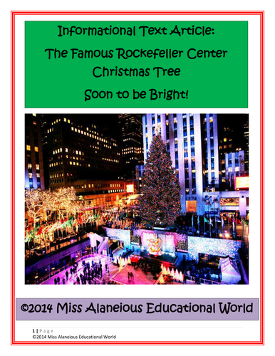 Informational Text Article: The Famous Rockefeller Center Christmas ...