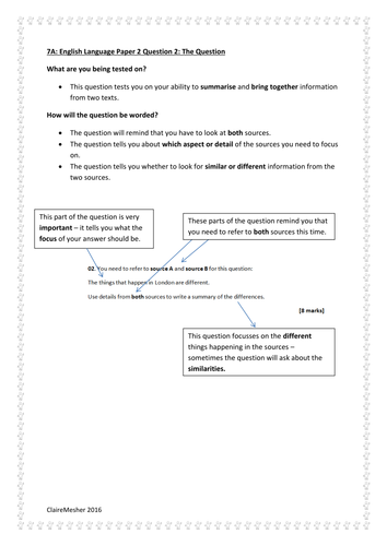 NEW AQA English Language GCSE Paper 2 Question 2 Revision | Teaching ... NEW AQA English Language GCSE Paper 2 Question 2 Revision | Teaching ...