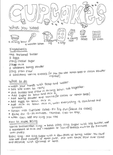 Cupcake Recipe | Teaching Resources