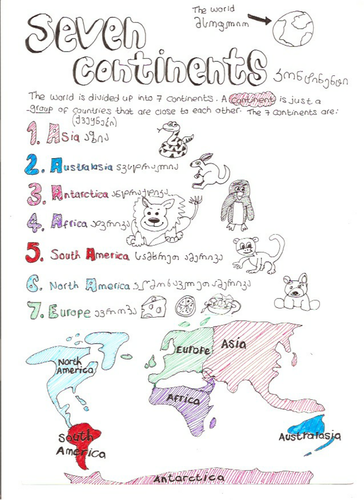 Continents: Geography Learning (English and Georgian Language ...