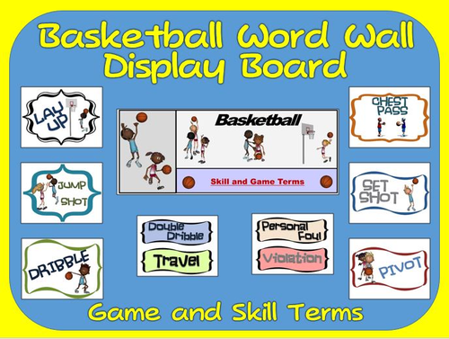 Basketball Word Wall Display: Skill, Graphics & Game Terms | Teaching ...