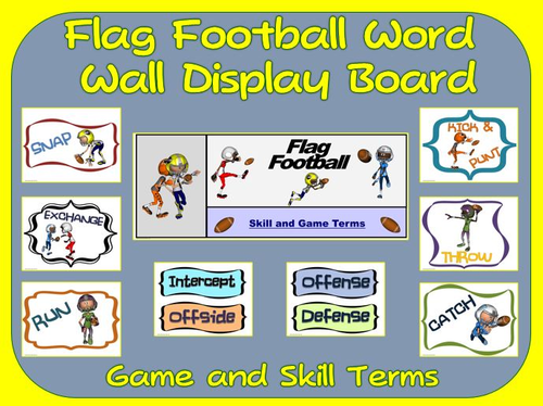 Flag Football Word Wall Display: Skill, Graphics & Game Terms ...
