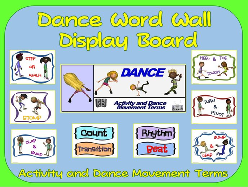 Dance Word Wall Display: Activity, Graphics &amp; Key Dance Movement Terms ...