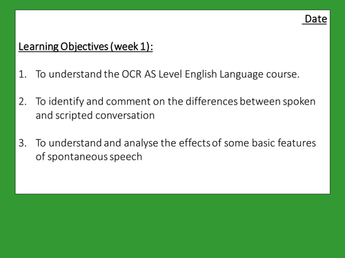Introduction to spoken language for OCR A level Language | Teaching ...