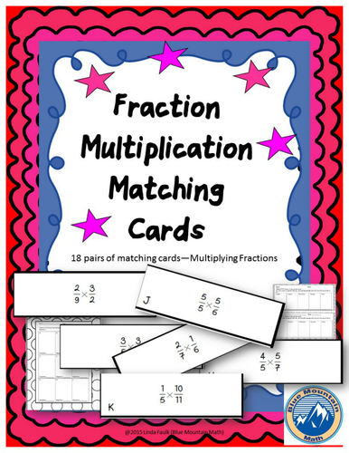 Fraction Multiplication Matching Card Set | Teaching Resources