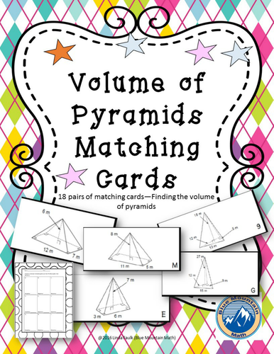 Volume of Pyramids Matching Card Set | Teaching Resources