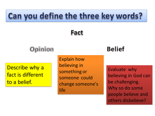 What is belief? Fact? Opinion? by JodiP - Teaching Resources - TES