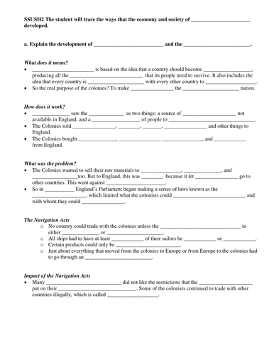 Georgia Milestones US History SSUSH Cloze Notes | Teaching Resources