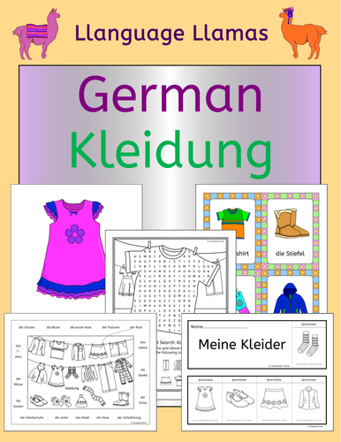 German clothes and adjectives Kleidung Echo 2 by Miss Baxter - Teaching ...