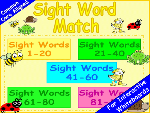 Sight Words Match PowerPoint Game | Teaching Resources