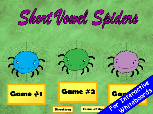 Short Vowels Spider PowerPoint Game | Teaching Resources
