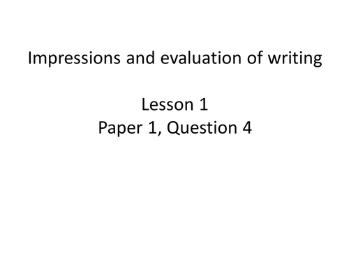 AQA GCSE English Language Paper 1 Question 4 | Teaching Resources