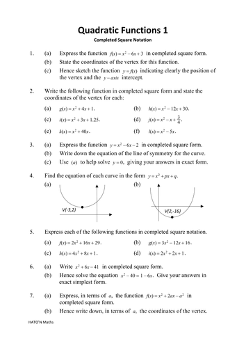 Completing The Square - Codebreaker by alutwyche - Teaching Resources - TES