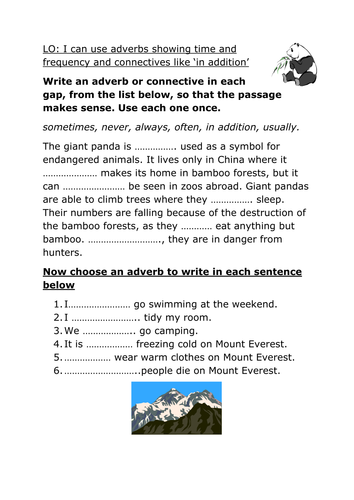 Adverbs of time, frequency and possibility | Teaching Resources