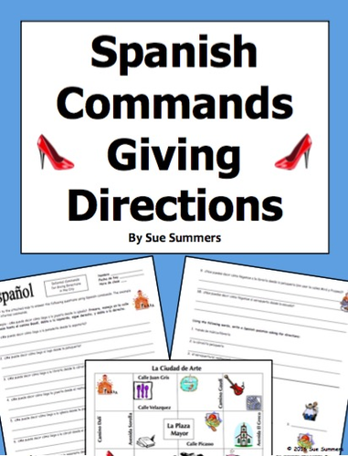 Spanish Commands and City Vocabulary 10 Giving Directions Response ...