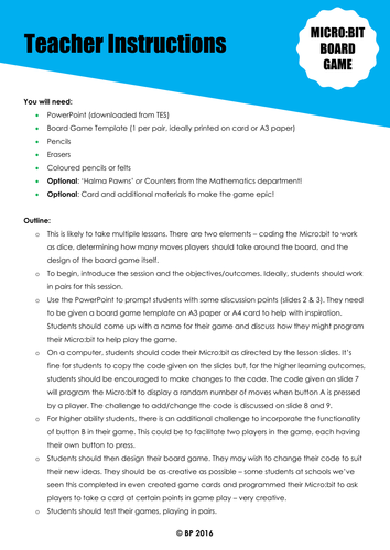 BBC MicroBit - Create a Board Game - FUN coding project for KS3 ... BBC MicroBit - Create a Board Game - FUN coding project for KS3 ...