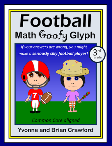 Football Math Goofy Glyph (3rd Grade Common Core) | Teaching Resources
