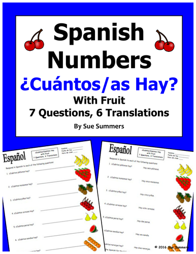 Spanish Numbers and Fruit Vocabulary - ¿Cuántos hay? | Teaching Resources