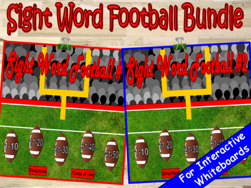 Sight Words Football PowerPoint Game Bundle | Teaching Resources