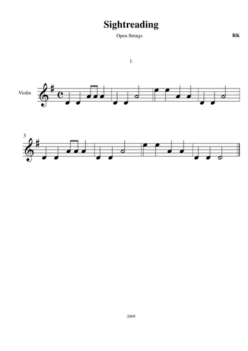 Progressive Violin Sight Reading tasks | Teaching Resources