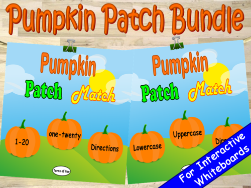 Phonics and Numbers Pumpkin Patch Match PowerPoint Game Bundle ...