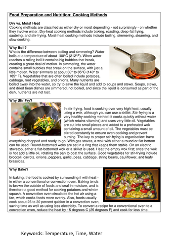 Cooking methods | Teaching Resources