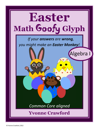 Easter Math Goofy Glyph (Algebra Common Core) | Teaching Resources