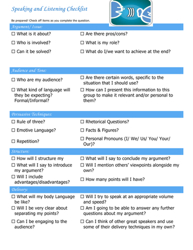 Communication checklist: speaking / presentations by annajordan ...