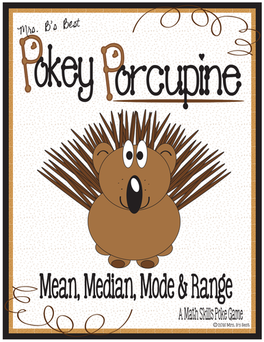 Pokey Porcupine Poke Cards: Mean, Median, Mode & Range | Teaching Resources