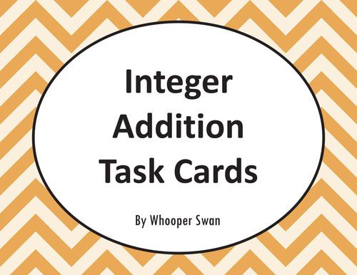Integer Addition Task Cards | Teaching Resources