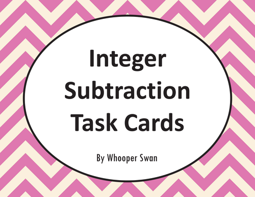Integer Subtraction Task Cards | Teaching Resources