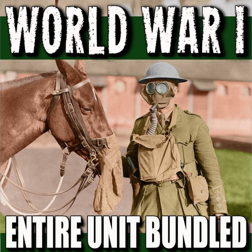 World War I Unit - PowerPoints, Worksheets, Lesson Plans+Test(WWI ...