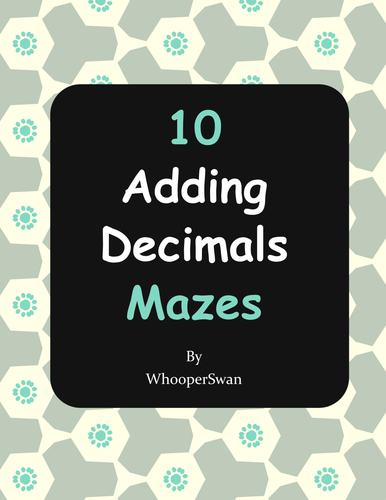 Adding Decimals Maze | Teaching Resources