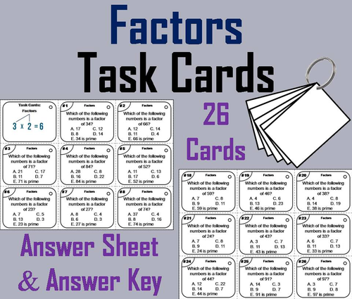 Factors Task Cards | Teaching Resources