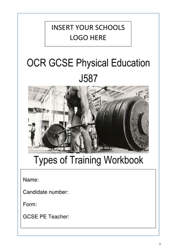 New Spec (2016) OCR GCSE PE Types of Training Workbook | Teaching Resources New Spec (2016) OCR GCSE PE Types of Training Workbook | Teaching Resources